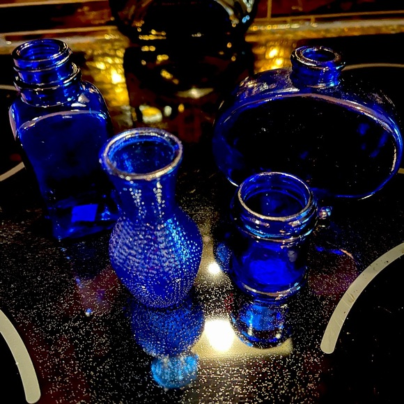 Vintage | Accents | Vintage Antique Blue Glass | Poshmark